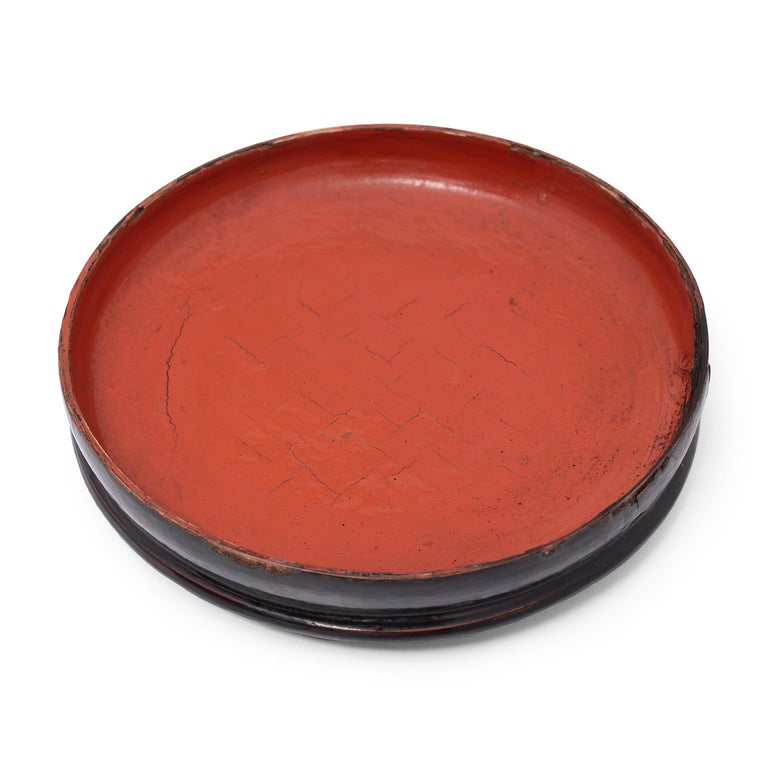 Burmese Red Lacquer Tray, c. 1900 For Sale at 1stDibs