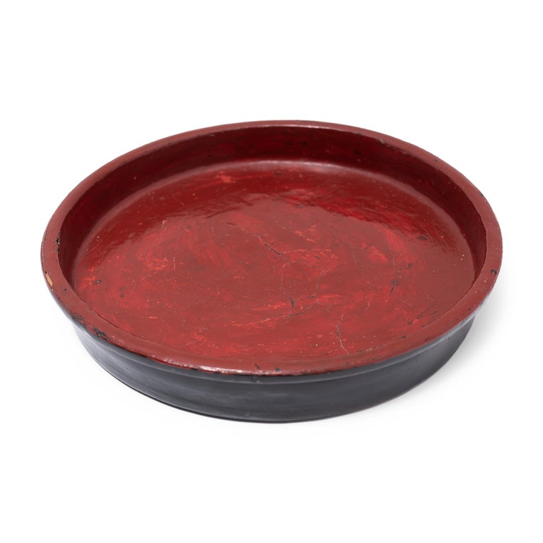 Burmese Red Lacquer Tray, c. 1900 For Sale at 1stDibs