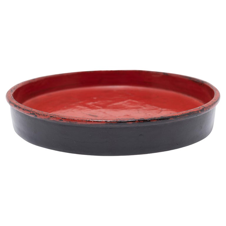 Burmese Red Lacquer Tray, c. 1900 For Sale at 1stDibs