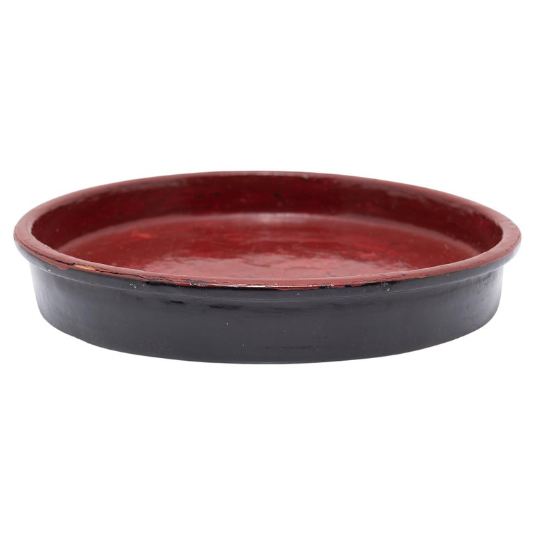 Burmese Red Lacquer Tray, c. 1900 For Sale at 1stDibs