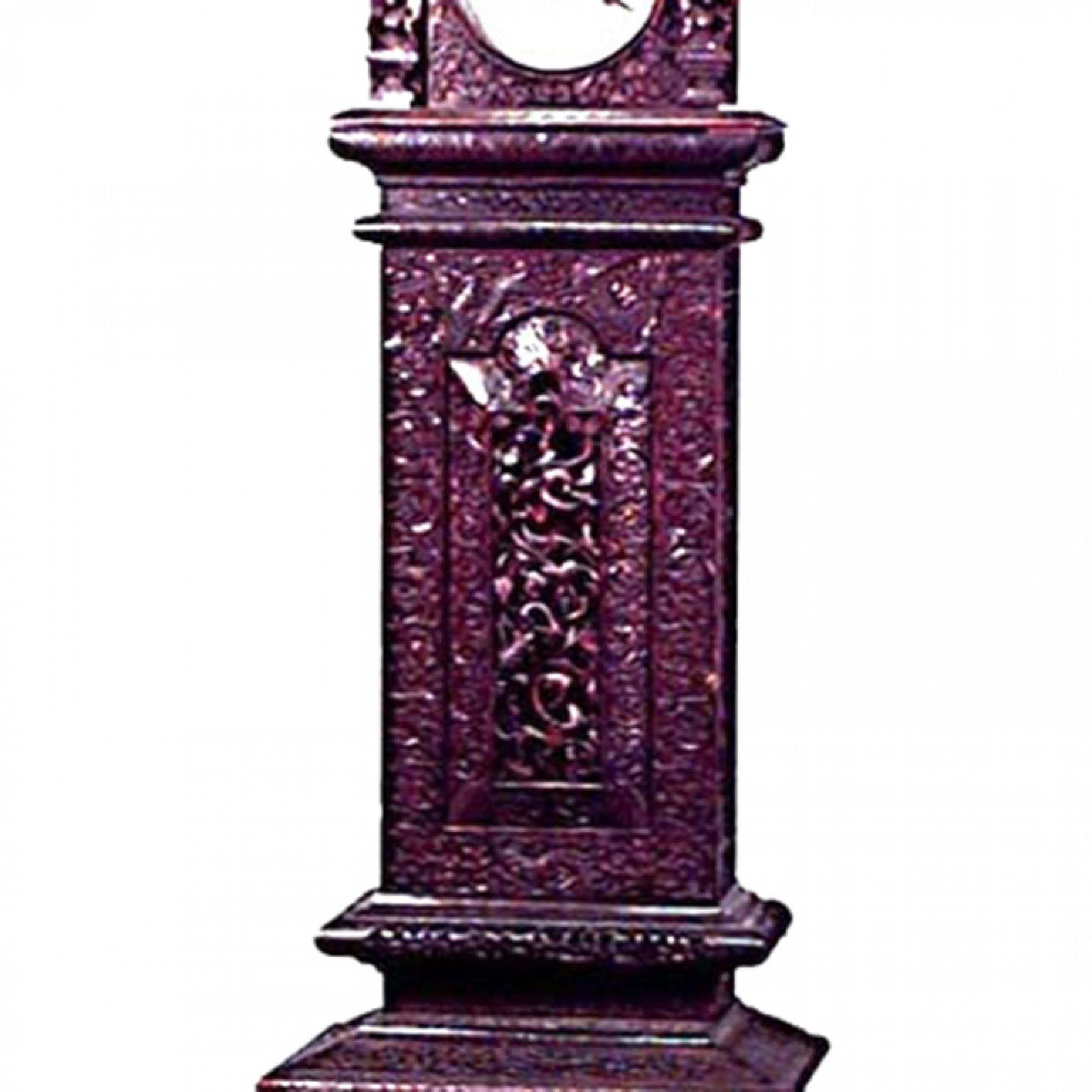 Burmese Rosewood Grandfather Clock For Sale at 1stDibs