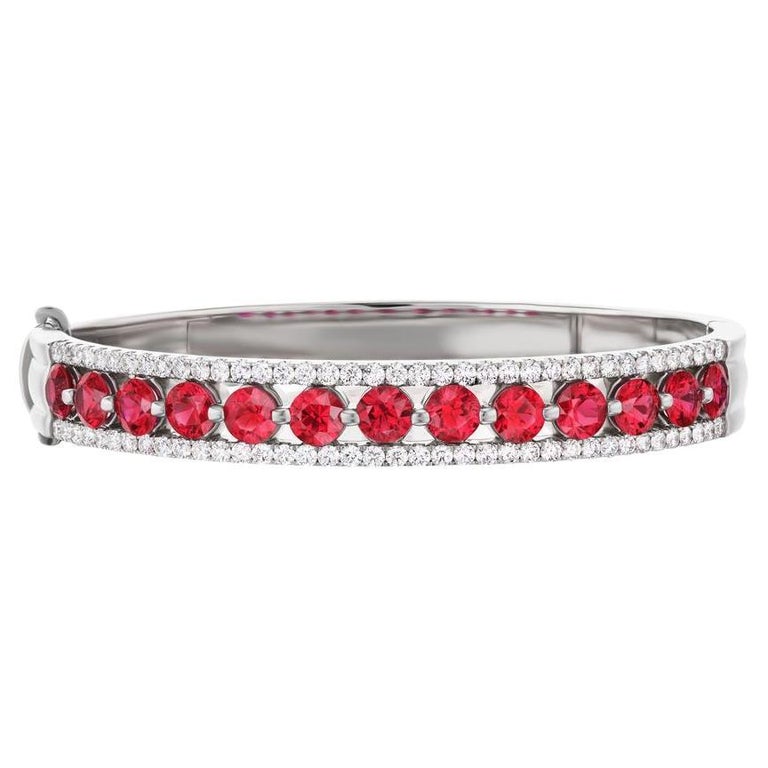 Burmese Ruby And Diamond Bangle For Sale at 1stDibs