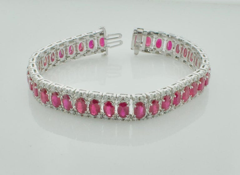 Burmese Ruby and Diamond Bracelet with GIA Certificate 20.00 Carat of ...