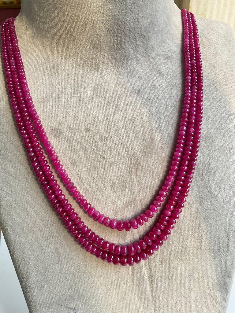 Burmese Ruby Beaded Jewelry Necklace Rondelle Beads Gem Quality For ...