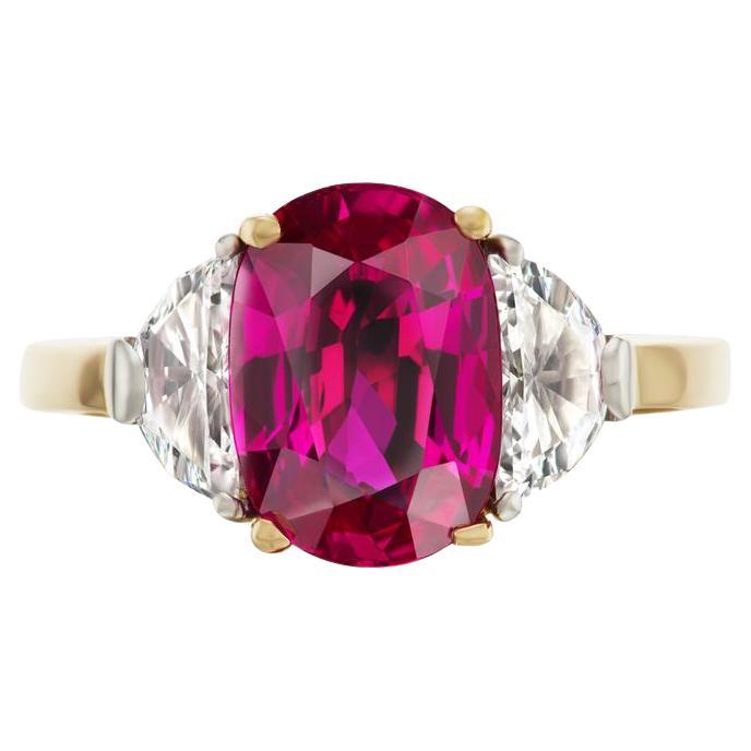 Burmese Ruby Diamond Ring at 1stDibs