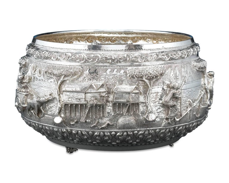Burmese Silver Bowl at 1stDibs