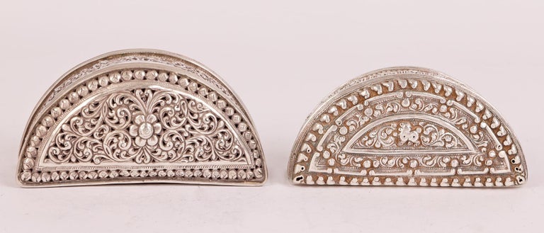 Burmese Silver Half Moon Betel Boxes For Sale at 1stDibs