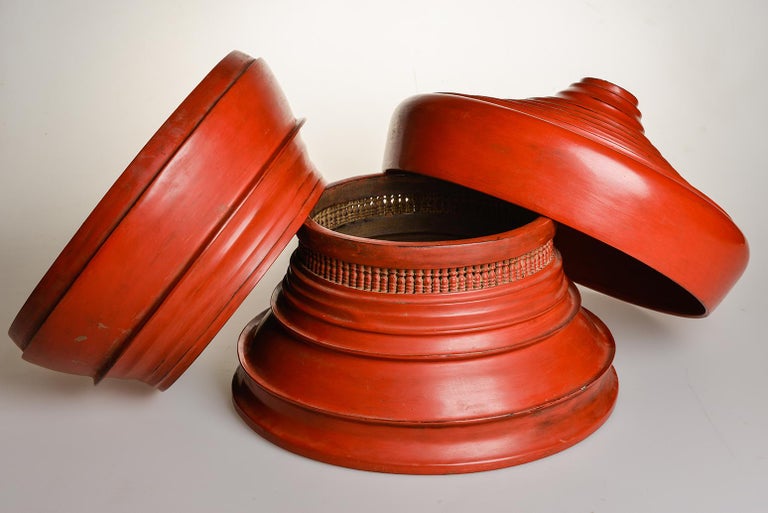 Burmese Temple Offering Red Box "Hsunok", Vintage at 1stDibs