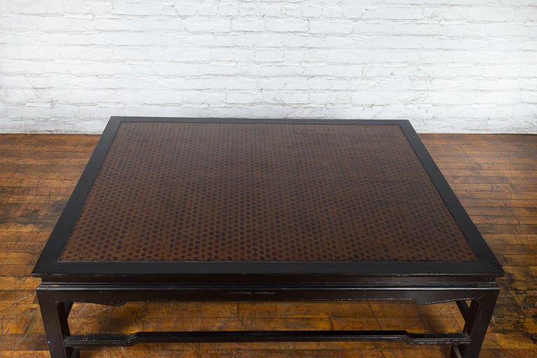 Burmese Vintage Black Lacquer Low Coffee Table with Negora Lacquer ...