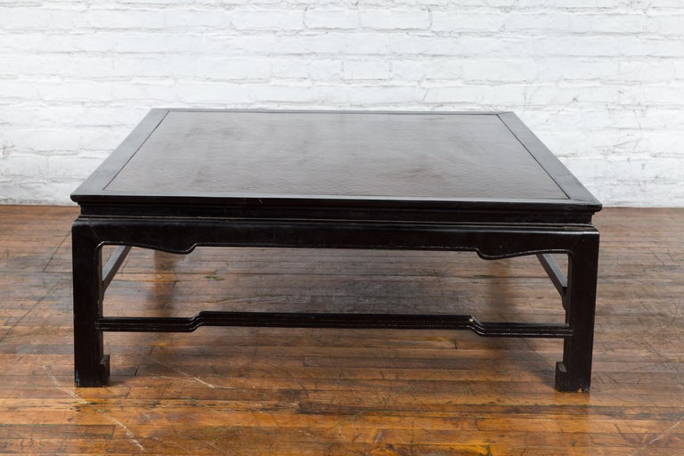 Burmese Vintage Black Lacquer Low Coffee Table with Negora Lacquer ...