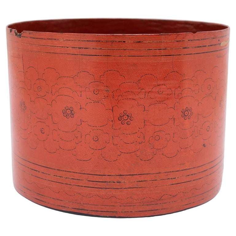 Burmese Yun Lacquer Container, c. 1900 For Sale at 1stDibs