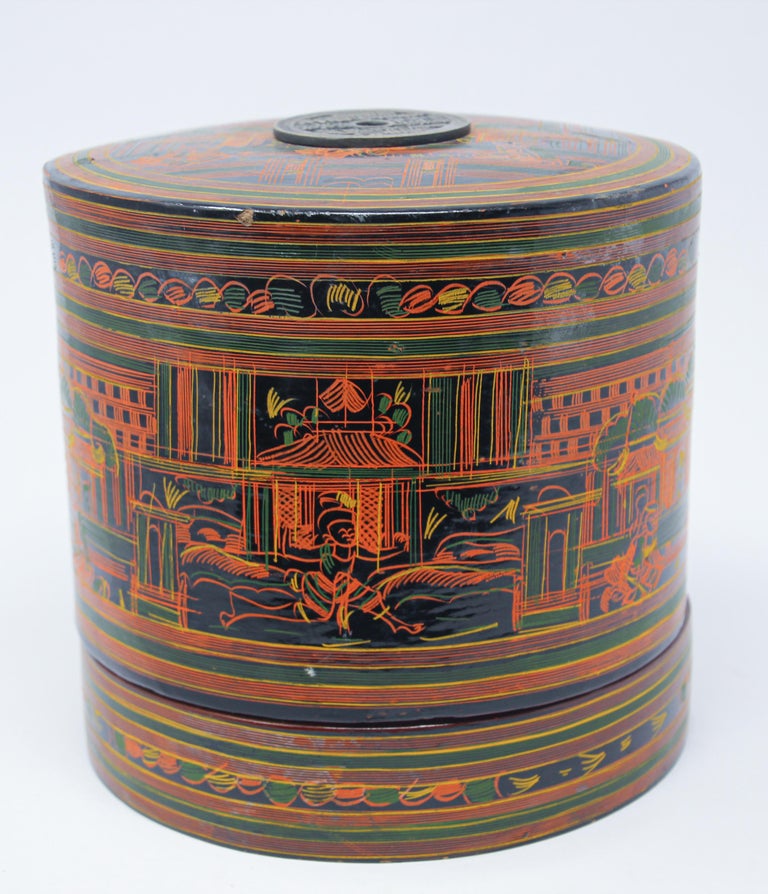 Burmese Yun Lacquered Betel Box at 1stDibs