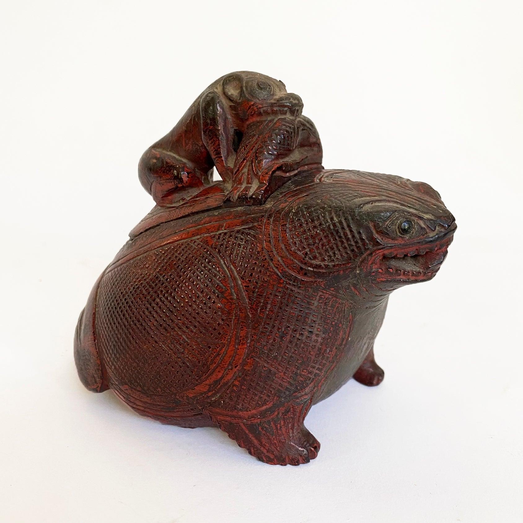 Burmese Zoomorphic Box in the Form of a Frog, Wood Lacquer, Circa 1930 ...
