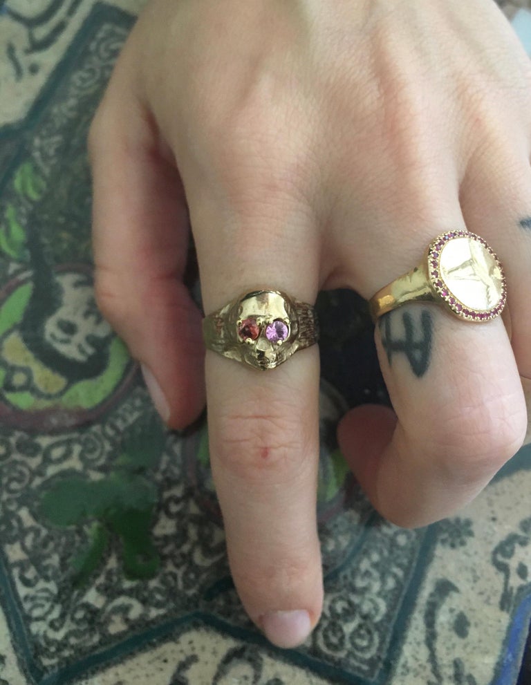 Burning Bones Ring, 18 Karat Yellow Gold For Sale at 1stDibs