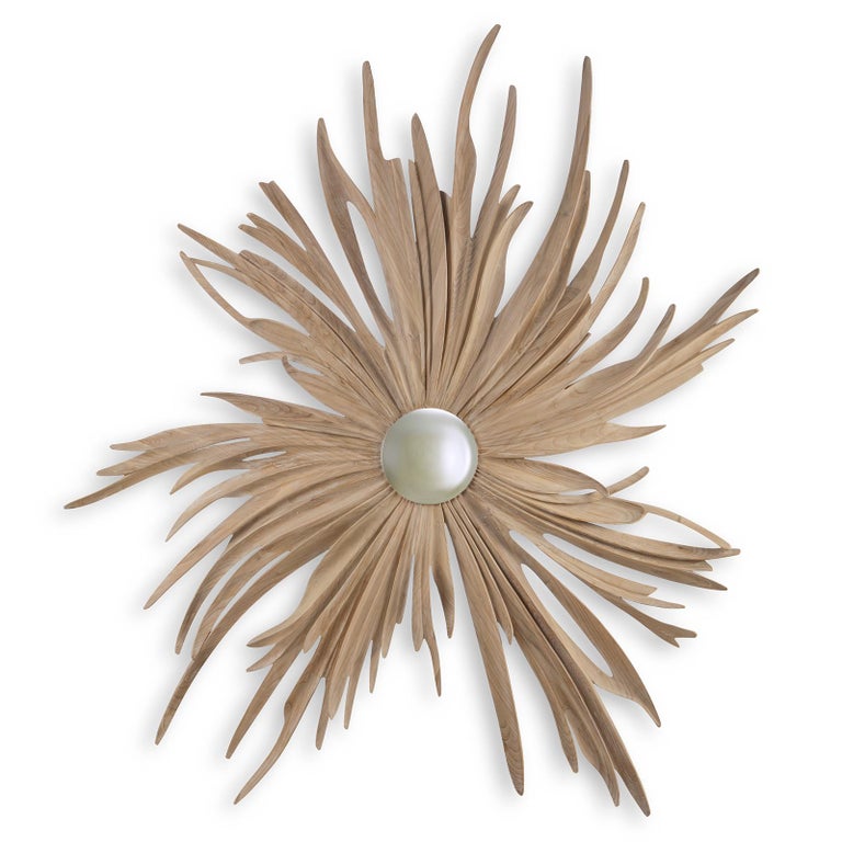 Burning Star Mirror in Solid Mahogany Wood For Sale at 1stDibs