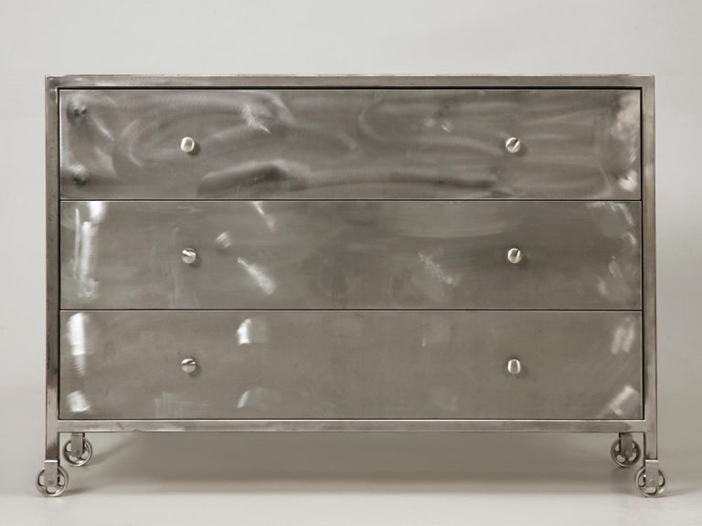 Burnished Steel Chest of Drawers Hand Fabricated by Old Plank Cabinetry ...