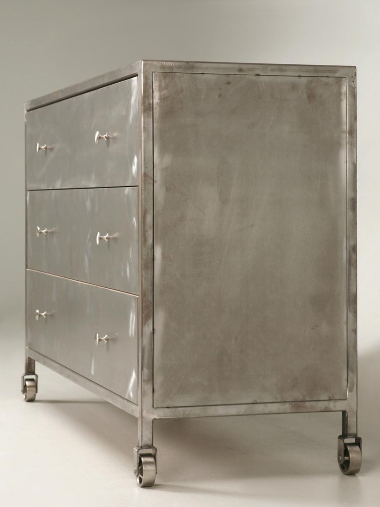 Burnished Steel Chest of Drawers Hand Fabricated by Old Plank Cabinetry ...