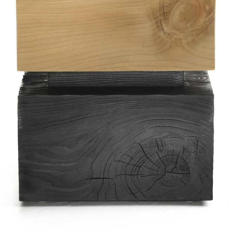 Burnt and Natural Cedar Stool in Natural Cedar Wood at 1stDibs ...