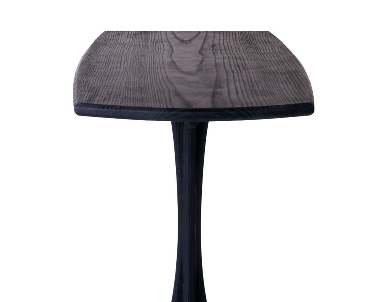 Burnt Ash Plume Side Table, Contemporary Handmade Pedestal End Table by ...