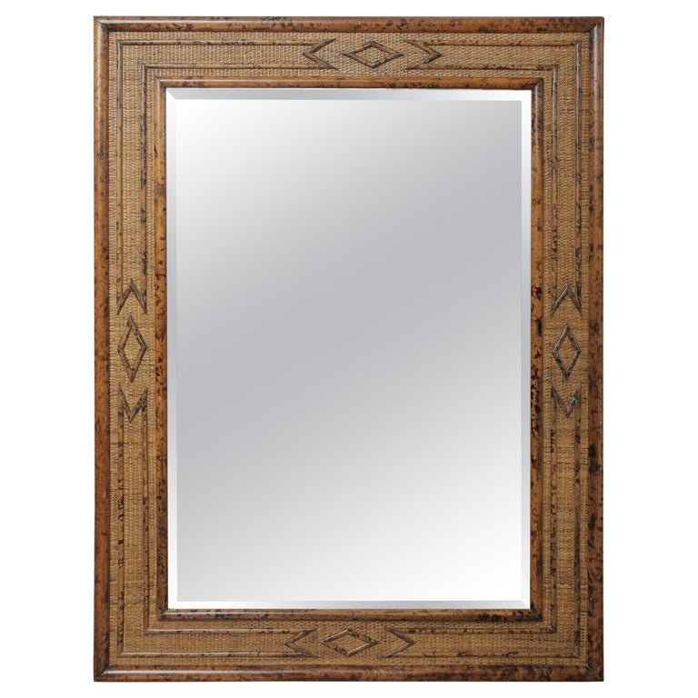 Burnt Bamboo Mirror at 1stDibs