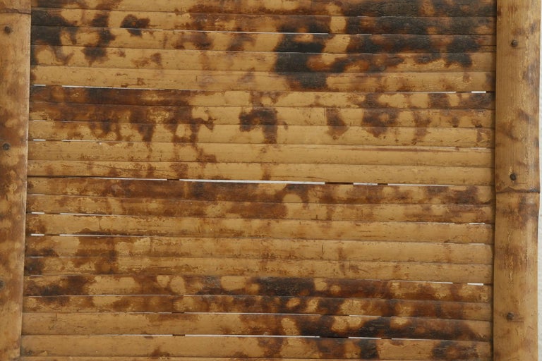 Burnt Bamboo Stools, a Pair For Sale at 1stDibs