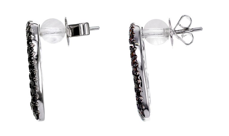 Burnt Color Diamond and Black Color Diamond Natural Earring For Sale ...