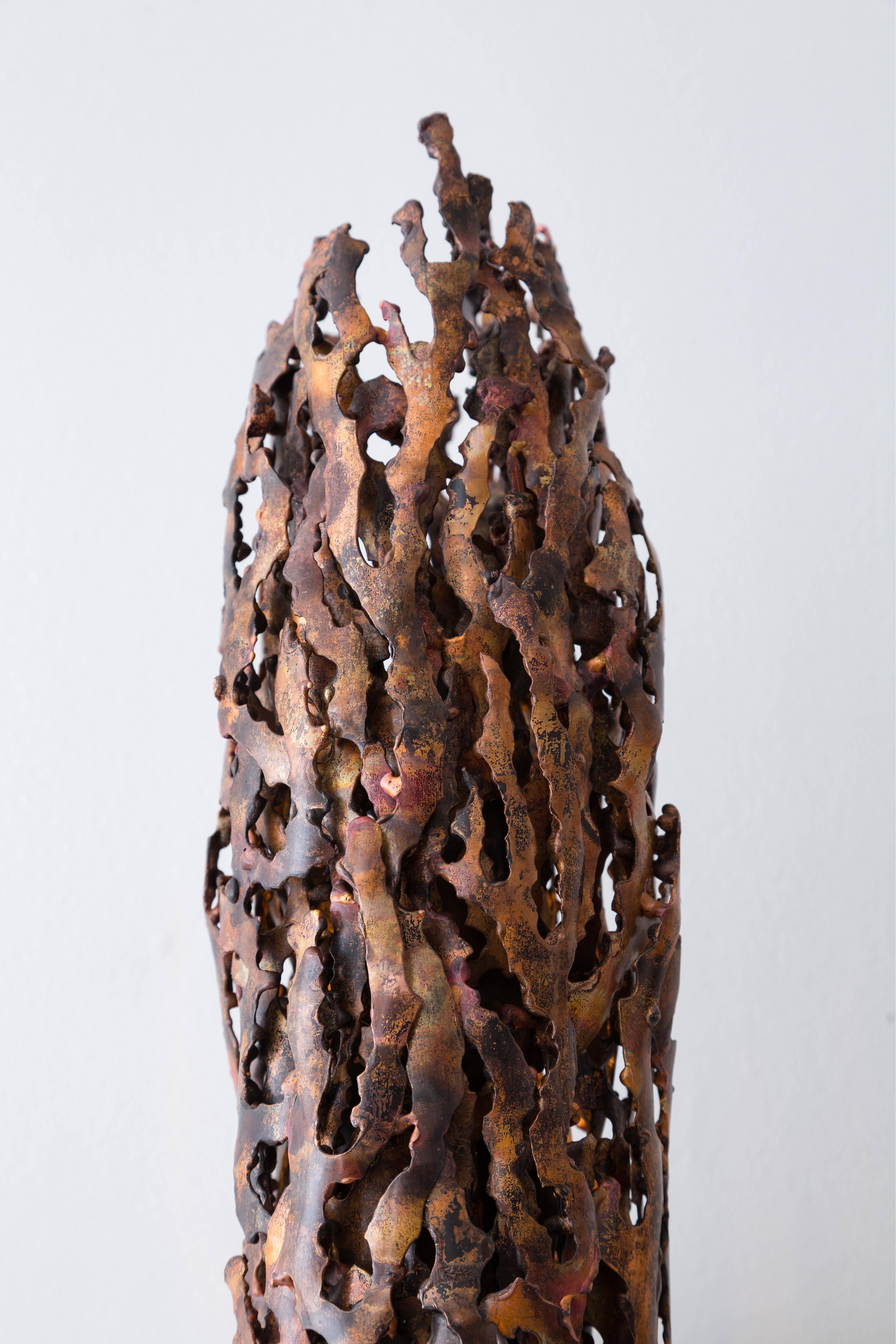 Burnt Copper Form Sconce, Closed Narrow Form For Sale at 1stDibs