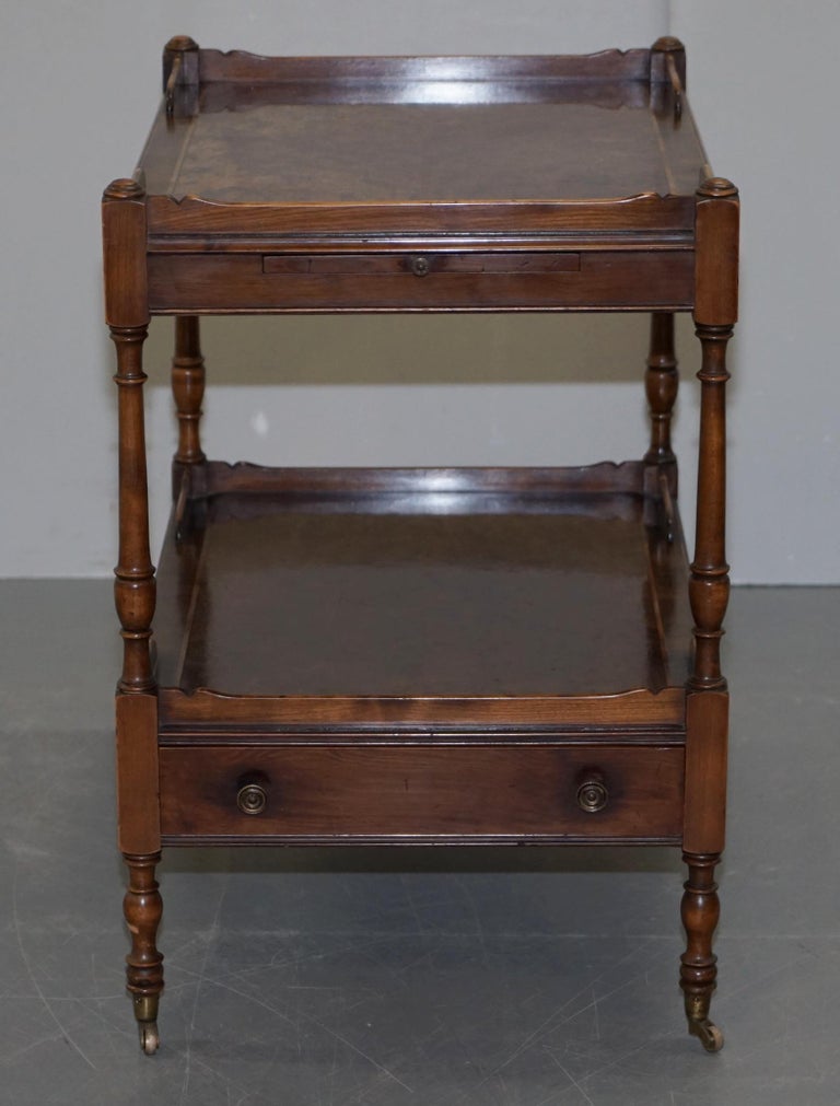 Burr Walnut Large Side or Occasional Lamp End Wine Table Butlers ...