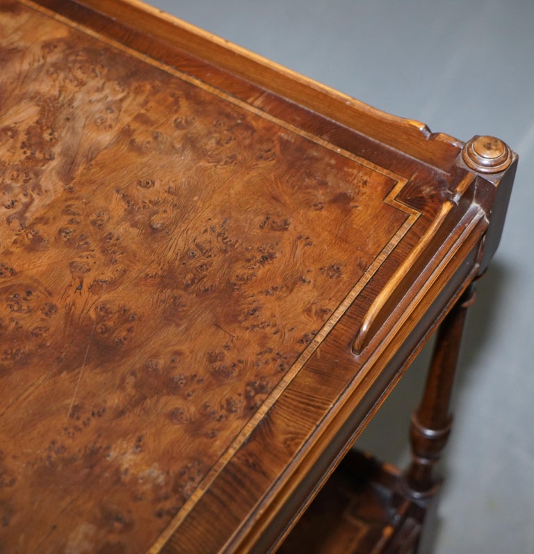 Burr Walnut Large Side or Occasional Lamp End Wine Table Butlers ...