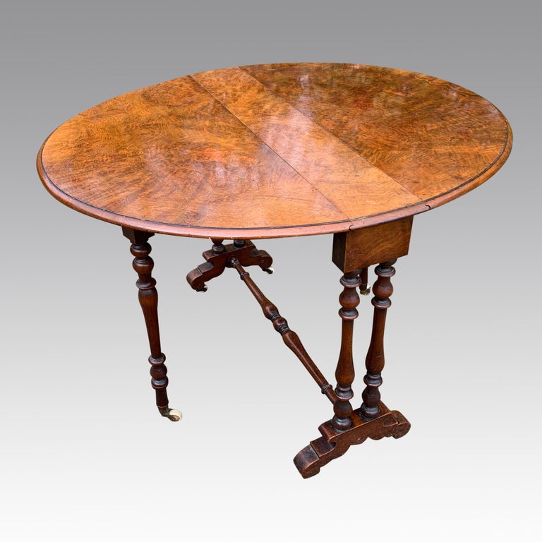 Burr Walnut Oval Sutherland Table For Sale at 1stDibs