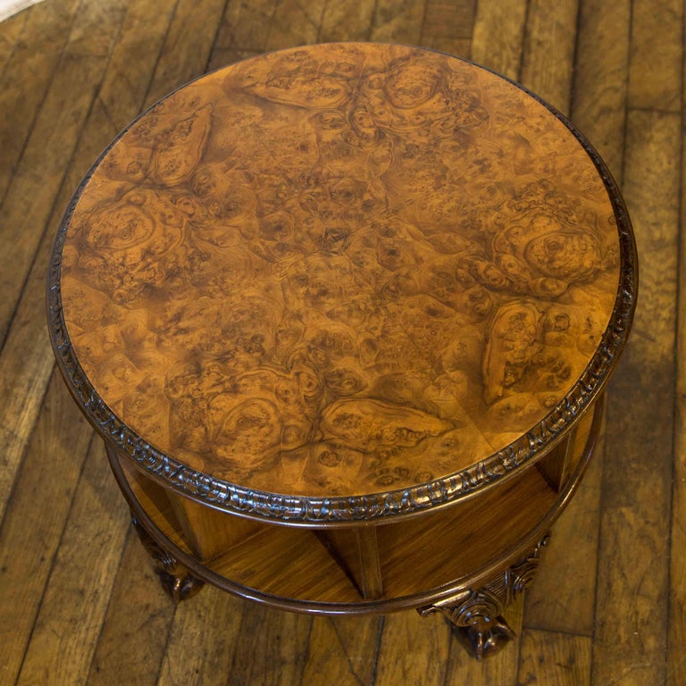Burr Walnut Revolving Bookcase/Coffee Table at 1stDibs | coffee table ...