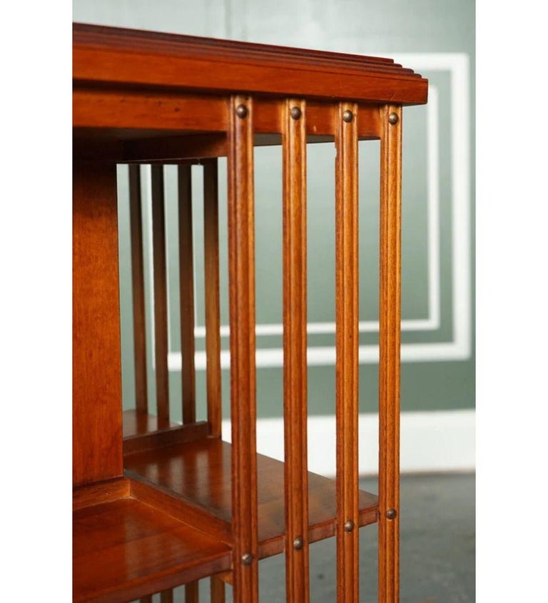 Burr Yew Sheraton Revival Inlaid Revolving Bookcase End Table For Sale ...