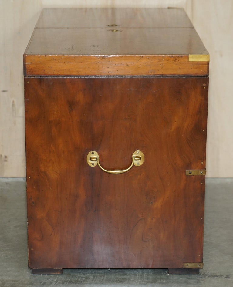 Burr Yew Wood Military Campaign Drinks Cabinet Hidden Inside a Chest ...