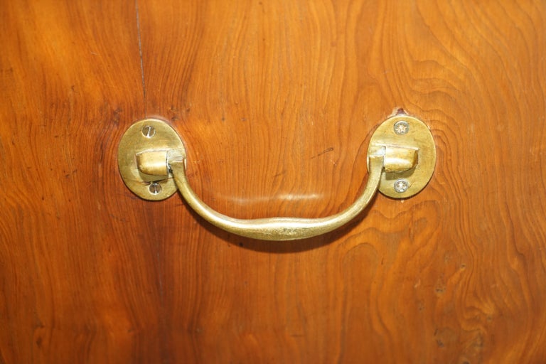 Burr Yew Wood Military Campaign Drinks Cabinet Hidden Inside a Chest ...