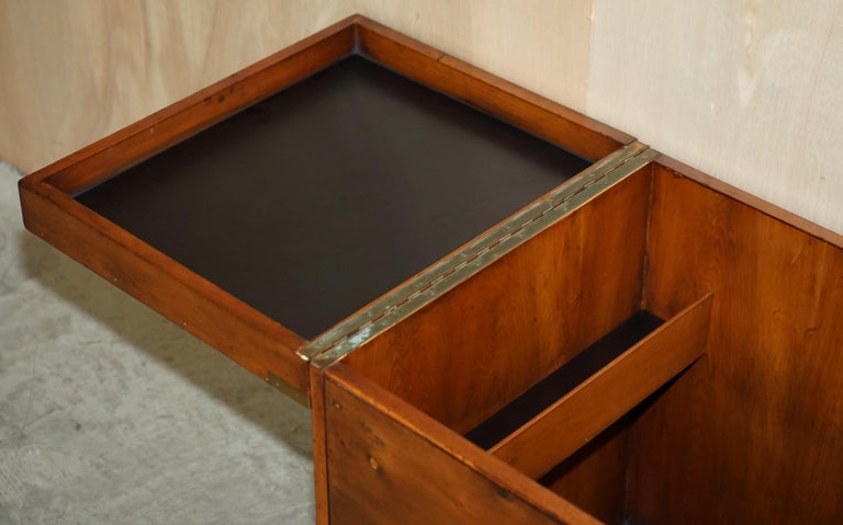 Burr Yew Wood Military Campaign Drinks Cabinet Hidden Inside a Chest ...