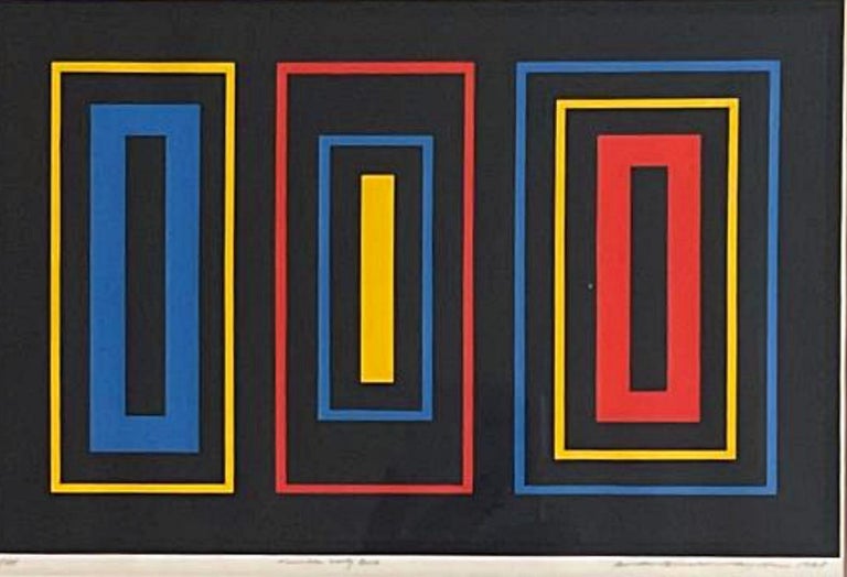 Burton Wasserman - Untitled Mid-Century Modern Geometric Abstraction ...