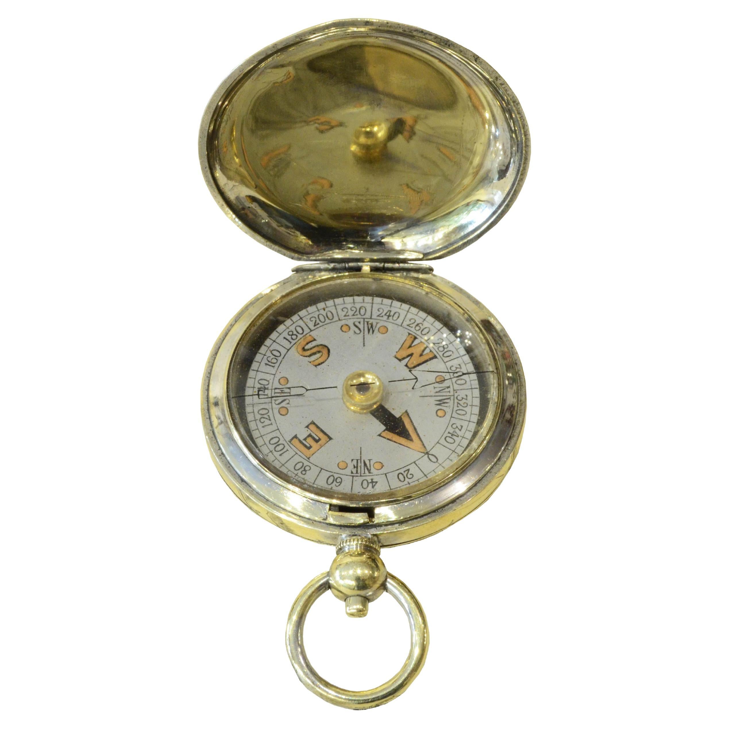 Brass nautical compass signed DIRIGO Eugen M. Sherman Seattle USA 1920 ...