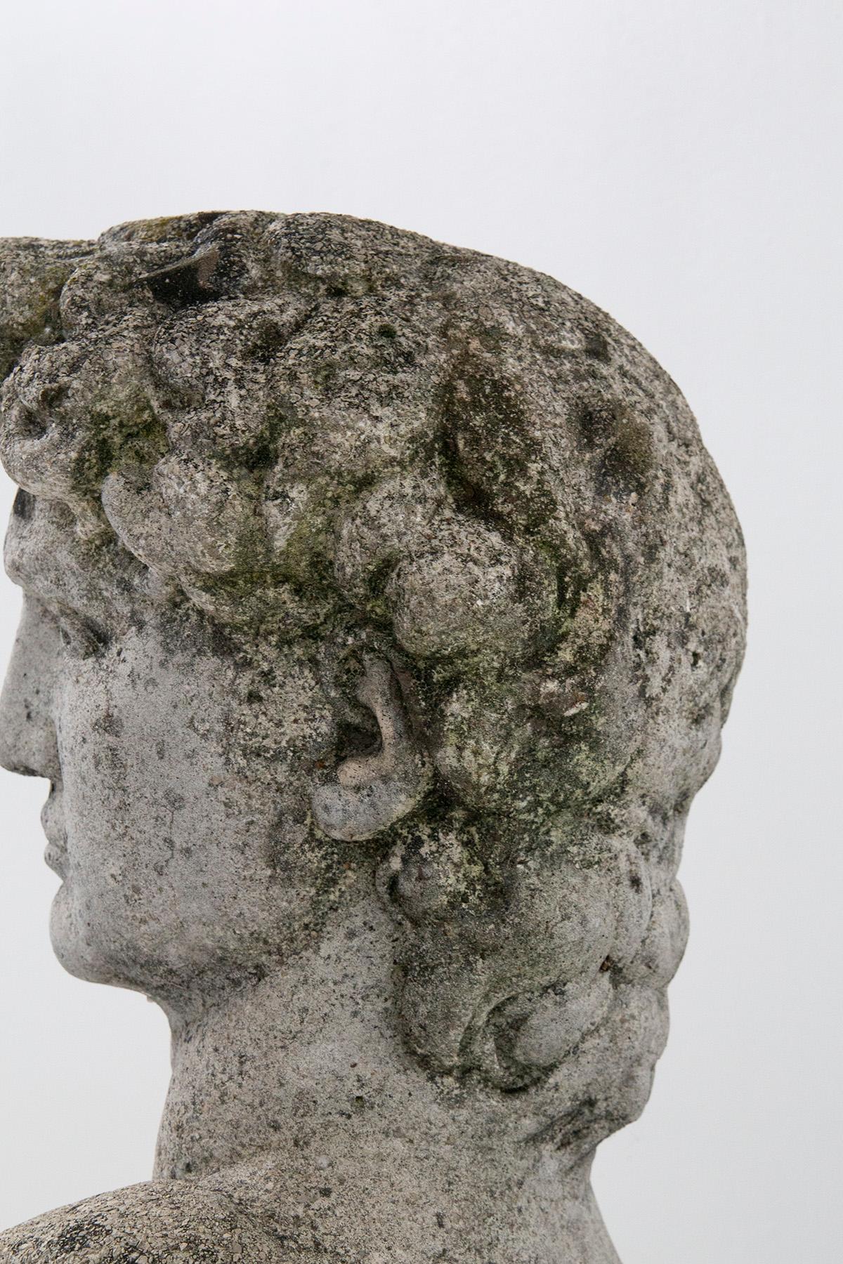 Bust Greek Stone Statue, depicting Greek man For Sale at 1stDibs