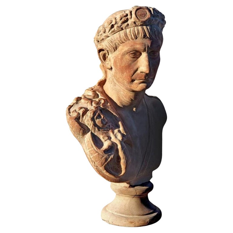 Bust in Terracotta by Traiano Emperor Early 20th Century For Sale at ...