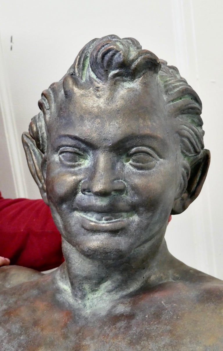 Bust of a Young Satyr in a Bronze Patina For Sale at 1stDibs