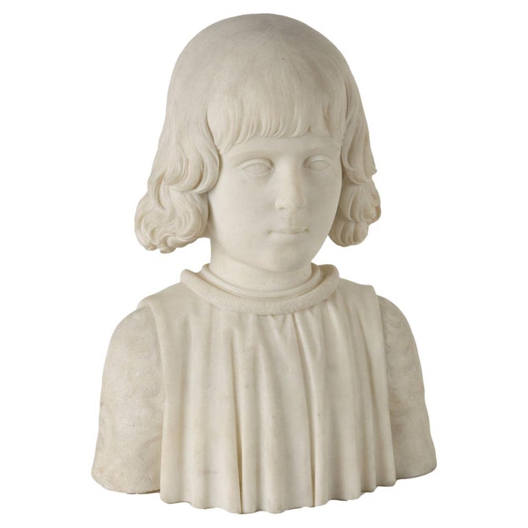 Bust of Child in Marble, XIX Century For Sale at 1stDibs