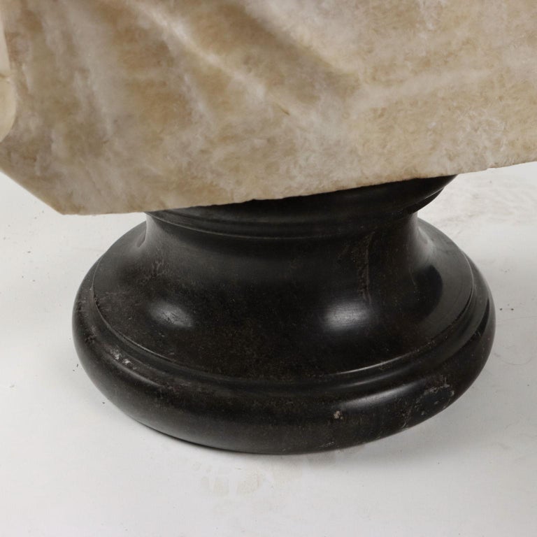 Bust of Roman Emperor in White Marble and Flowered Alabaster For Sale ...