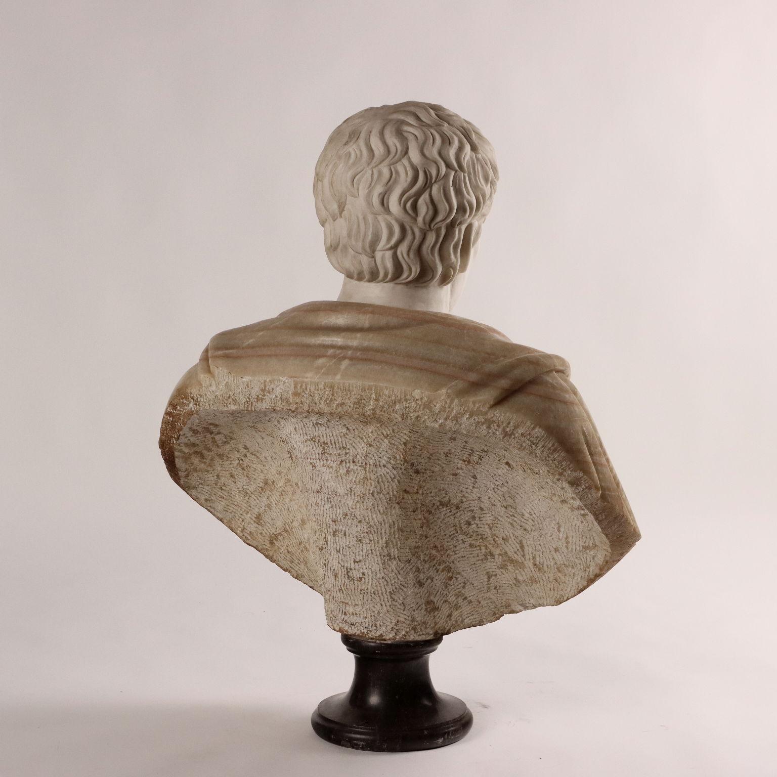 Bust of Roman Emperor White Marble Italy 20th Century For Sale at 1stDibs