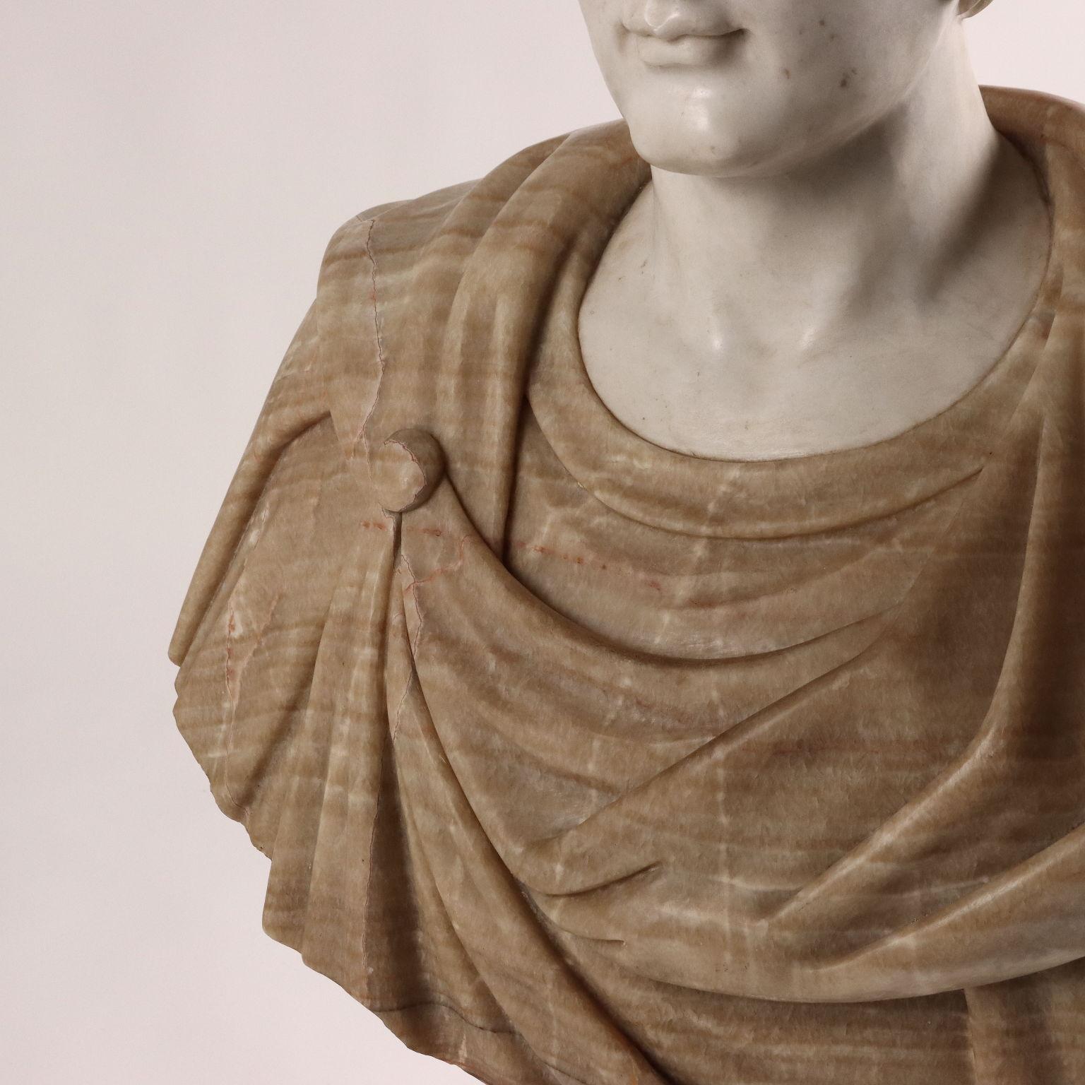 Bust of Roman Emperor White Marble Italy 20th Century For Sale at 1stDibs