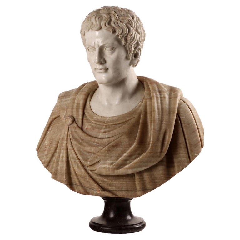 Buste de l'empereur romain en marbre blanc Italie XXe siècle En vente ...