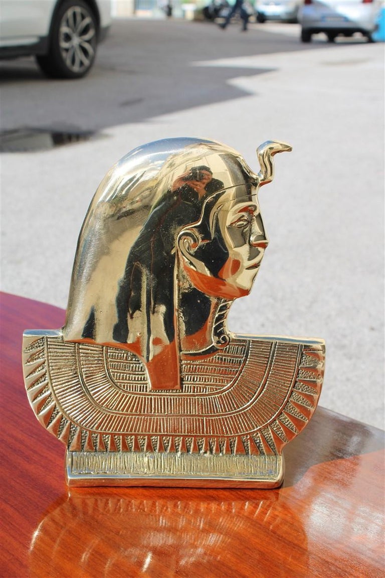 Bust Solid Brass Gold Sculpture Depicting Egyptian Emperor Italian ...