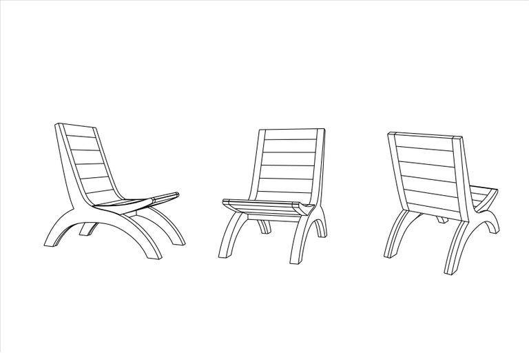 Butaque Lounge Chair Made of Solid Wood Inspired in Clara Porset Design ...