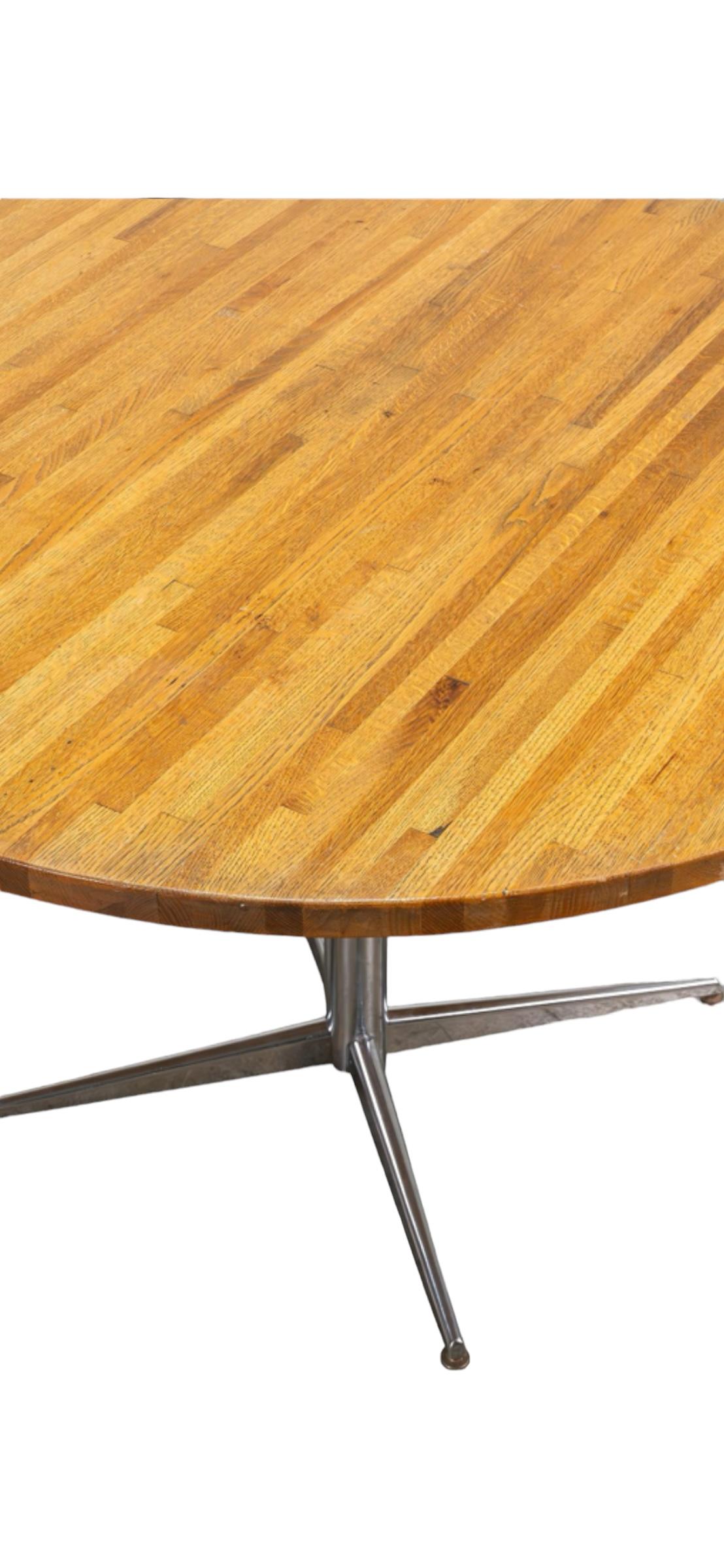Butcher Block 48 inch Round Kitchen Dining Table For Sale at 1stDibs
