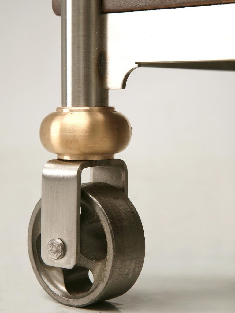 Butcher Block Kitchen Island in Stainless Steel and Bronze Available ...