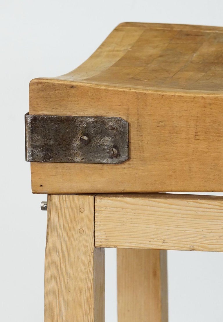 Butcher's Chopping Block Table on Stand from England For Sale at 1stDibs